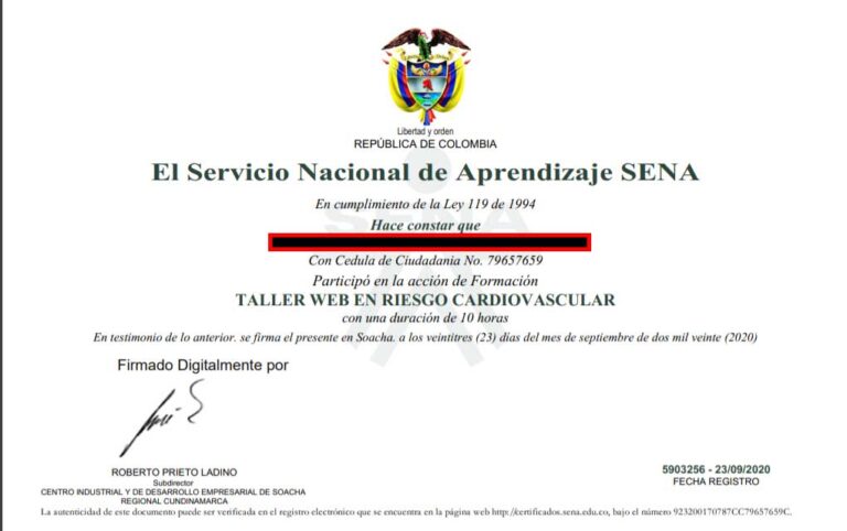 Certificados SENA - Los Certificados
